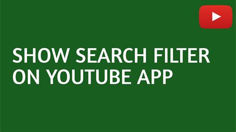 How To Show Search Filter On YouTube App YouTube