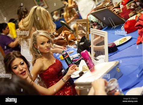 Contestants Getting Ready Backstage At Miss England Beauty Pageant Stock Photo Alamy