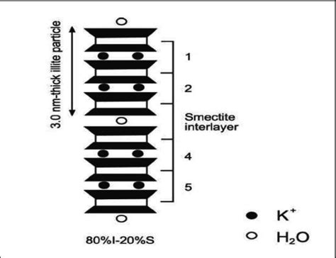 Structure Of An Illite Smectite Mixed Layer Clay Aldega And Eberl 2005 Download Scientific