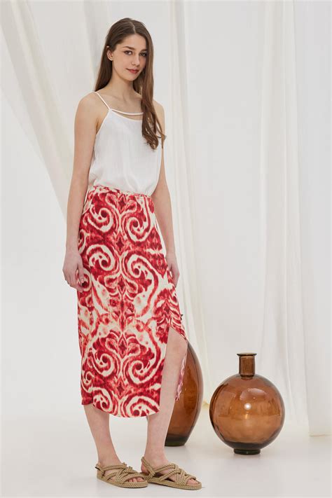 Mikali 1 Φούστα Midi Croisee με σκίσιμο Namaste Fashion