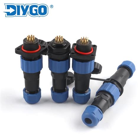 SP16 IP68 2 9 Pin Welded Waterproof Connector Electrical Equipment Panel Mount Male Female Plug