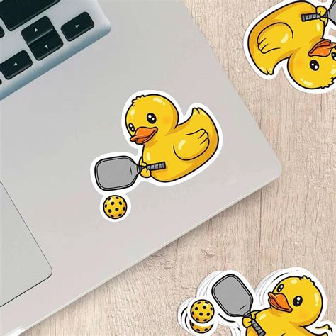 Pickle Ball Rubber Duck Vinyl Sticker Etsy