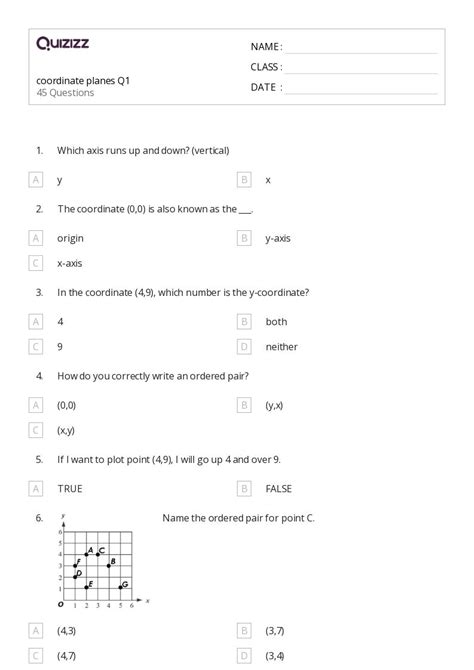 free integers and the coordinate plane worksheet download free
