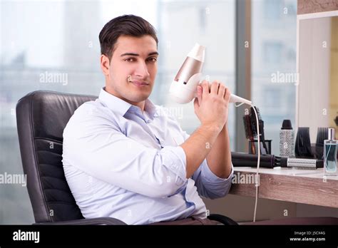 Handsome Man In Beauty Salon Stock Photo Alamy