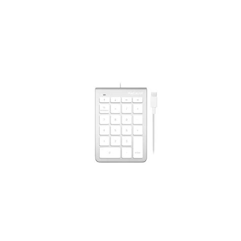 Macally Wired USB C Numeric Keypad Silver GeeWiz