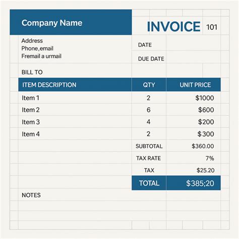 Invoice And Bills Excel Templates Free Download For Easy Billing