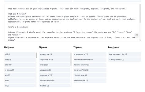 N Gram Viewer And Analysis Tool