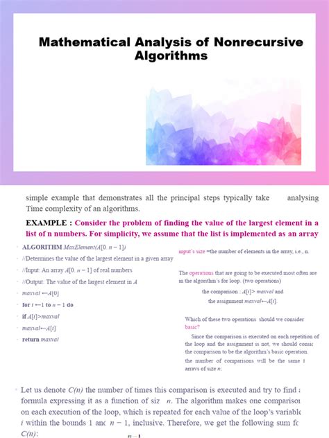 mathematical analysis of nonrecursive algorithms pdf matrix mathematics computer programming