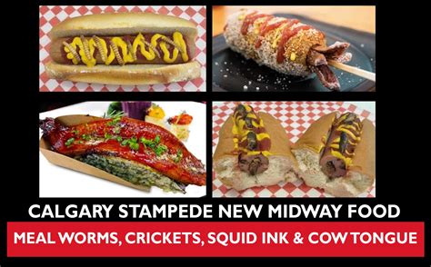 Calgary Stampede 2022 New Midway Food Squid Ink Cow Tongue Meal Worms