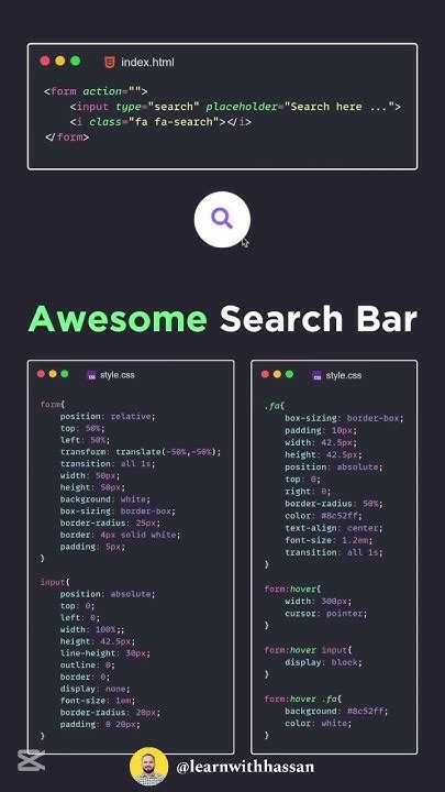 How To Create Animated Search Bar Using Html And Css Awesome Search