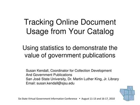 Ppt Tracking Online Document Usage From Your Catalog Powerpoint Presentation Id4236099