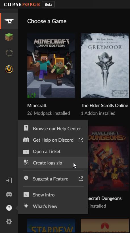 Curseforge Troubleshooting Curseforge Support