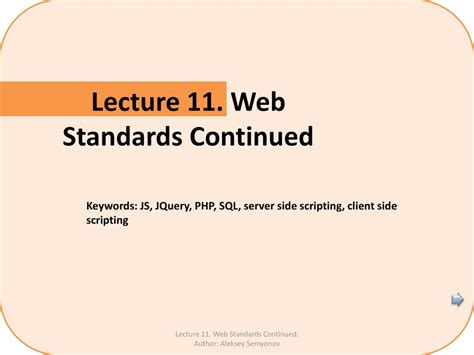 Lecture 11 Web Standards Continued Ppt Download