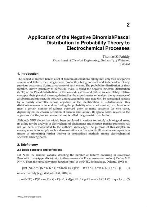 Pdf Application Of The Negative Binomialpascal Distribution