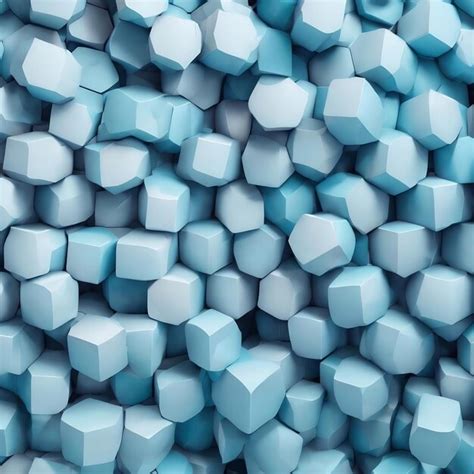 Premium Photo Seamless Modern Light Blue Hexagonal Cube Pattern Wall Background