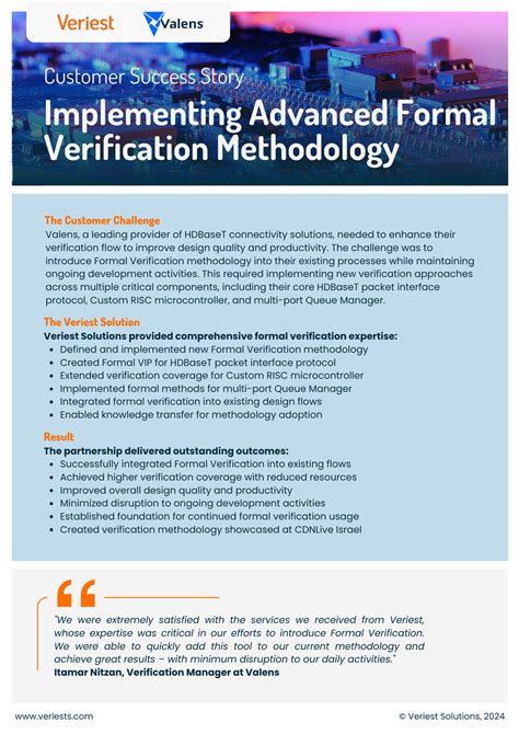 Veriest And Valens Implementing Advanced Formal Verification Methodology Veriest Design