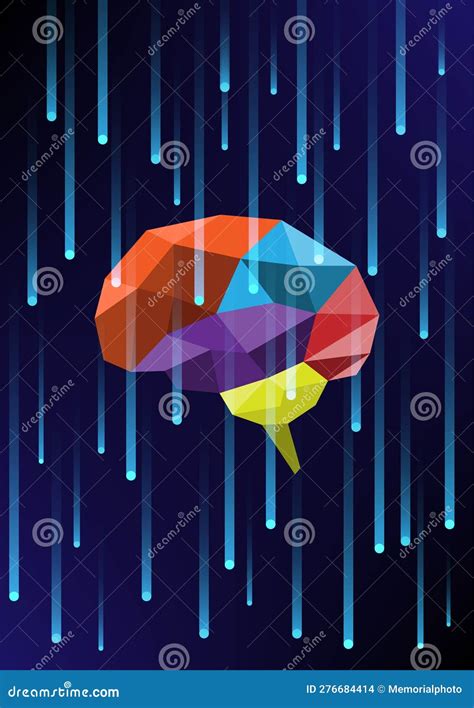Brain Analyze Thinking Concept Subconcious Creative Wave Stock Vector