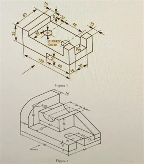 solved draw front view top view and right hand side view of the
