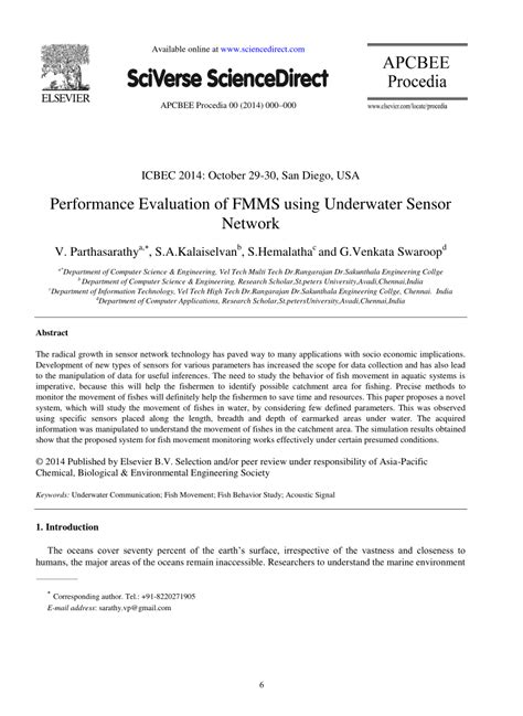 Pdf Performance Evaluation Of Fmms Using Underwater Sensor Network