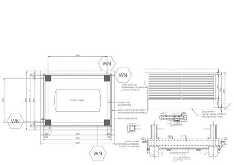 Diesel Tank Section Details Drawing In Autocad File Cadbull