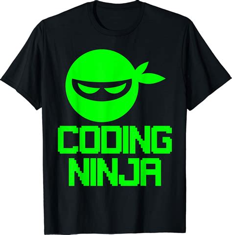 Funny Programmer Coding Ninja Shirts Men Women Programmer T Shirt Clothing Shoes