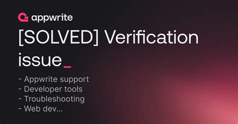 Solved Verification Issue Threads Appwrite