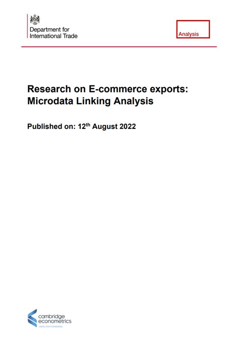 department for international trade e‑commerce exports microdata