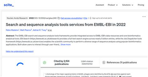 Search And Sequence Analysis Tools Services From Embl Ebi In 2022