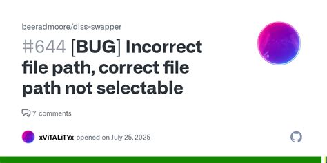 Bug Incorrect File Path Correct File Path Not Selectable · Issue 644 · Beeradmooredlss