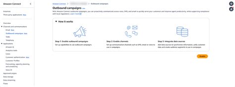 Enable Outbound Campaigns And Customer Profiles Amazon Connect
