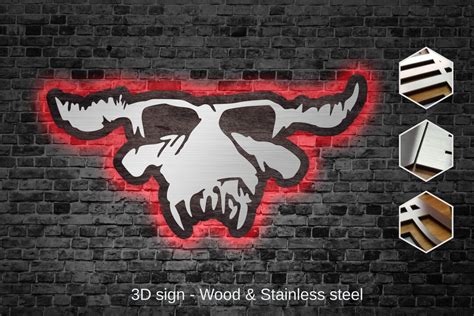 Danzig Iconic Skull For Wall Skull Wood And Steel Sign Etsy