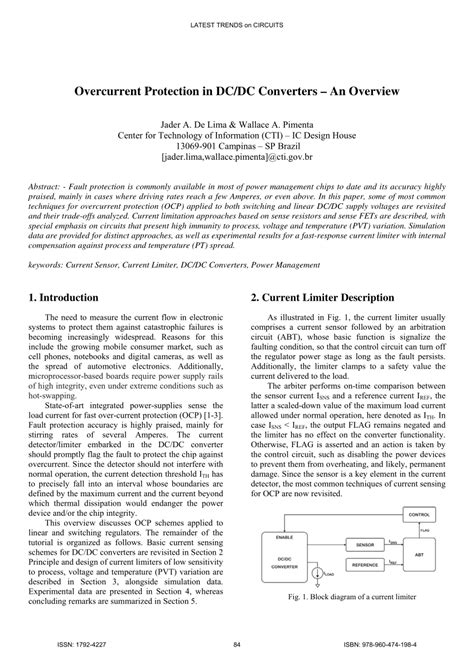 Pdf Overcurrent Protection In Dc Dc Converters An Overview