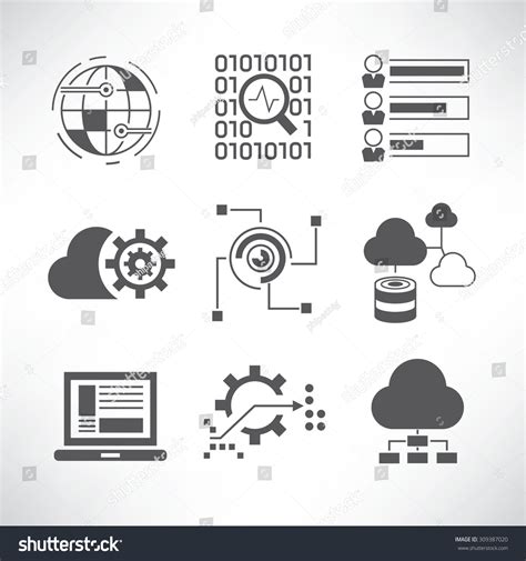 Data Analytics Network Icons Set Stock Vector Royalty Free 309387020 Shutterstock
