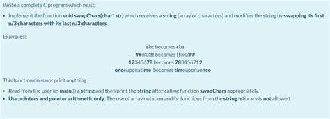 Solved Write A Complete C Program Which Must • Implement