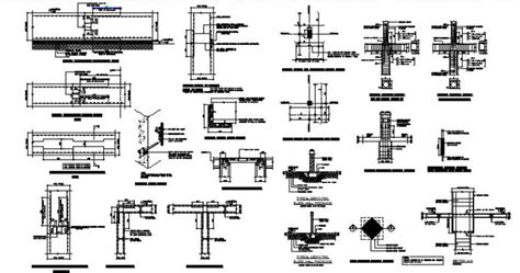 2d Drawings Details Of Column Beam Rcc Structural Blocks Dwg Autocad File
