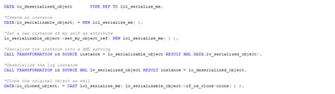 Using Serializable Objects In Abap Acorel