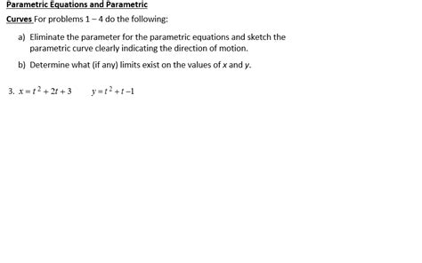 Solved Do The Following A Eliminate The Parameter For The Chegg Com