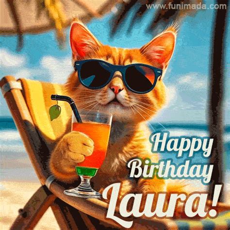 Happy Birthday Laura Fun Beach Vibes  Download On