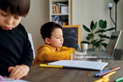 가정에서의 교육 가족과 함께 집에서 수학을 배우는 귀여운 아이 2 3 살에 대한 스톡 사진 및 기타 이미지 2 3 살 2명 6 7 살 Istock