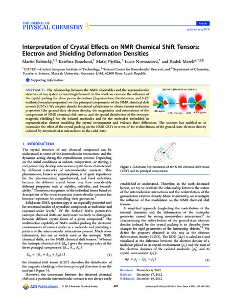 Pdf Interpretation Of Crystal Effects On Nmr Chemical Shift Tensors Electron And Shielding