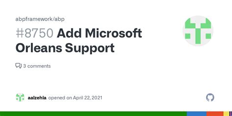 Add Microsoft Orleans Support · Issue 8750 · Abpframeworkabp · Github