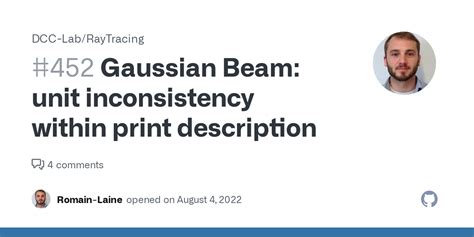 Gaussian Beam Unit Inconsistency Within Print Description · Issue 452