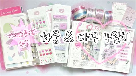 핑크 곤듀님들은 여기로 모여주세오 ₍♡•͈ᴗ•͈♡₎ 지제스튜디오 신상 열어보고 다꾸 4일치 ᯓ★ Youtube