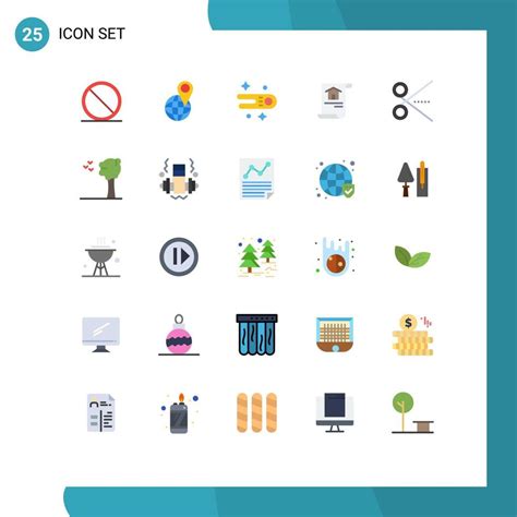 25 Thematic Vector Flat Colors And Editable Symbols Of Scissors Cut