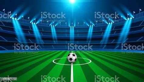 축구 경기장 필드 밝은 경기장 발광 조명 벡터 디자인 벡터 조명 Championship에 대한 스톡 벡터 아트 및 기타 이미지 Championship 경기 스포츠