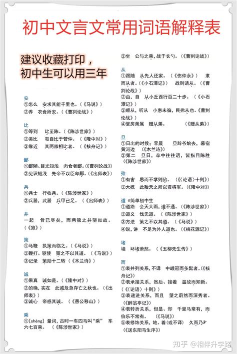 初中语文文言文重点虚词总结超级实用可下载打印 知乎