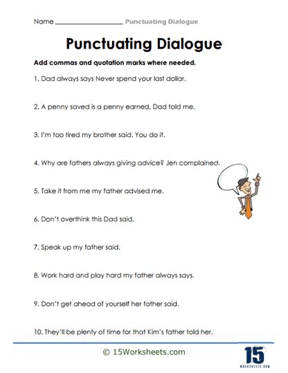 Punctuating Dialogue Worksheets 15 Worksheets Library