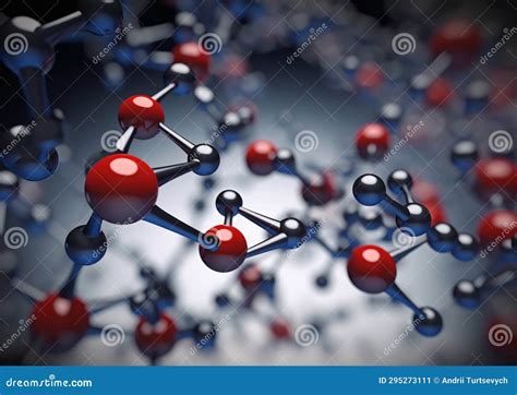 Red And Blue Molecular Structures In 3d Style Ai Generated Stock Image