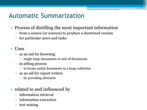 Ppt Developing An Adaptive And Hierarchical Summarization Framework
