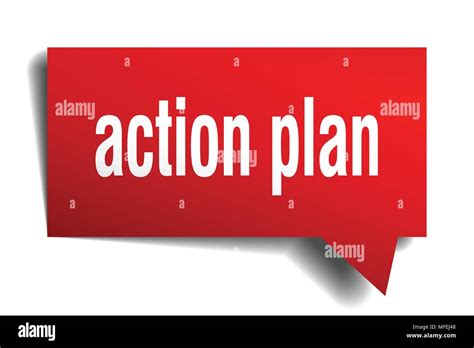 Action Plan Red 3d Square Isolated Speech Bubble Stock Vector Image And Art Alamy